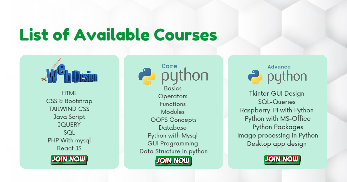 List of Available Courses